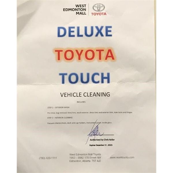 DELUXE TOYOTA TOUCH VEHICLE CLEANING PACKAGE