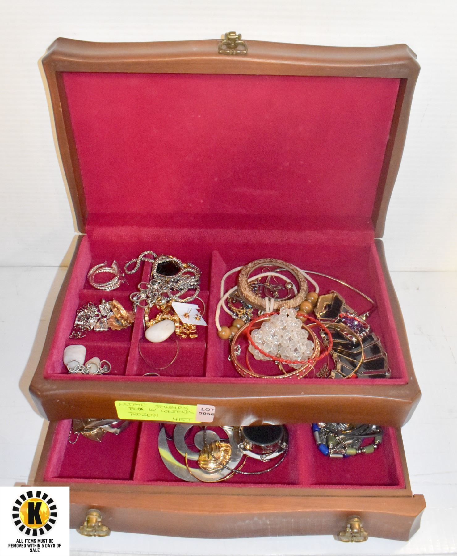 ESTATE JEWELRY BOX FULL OF JEWELRY