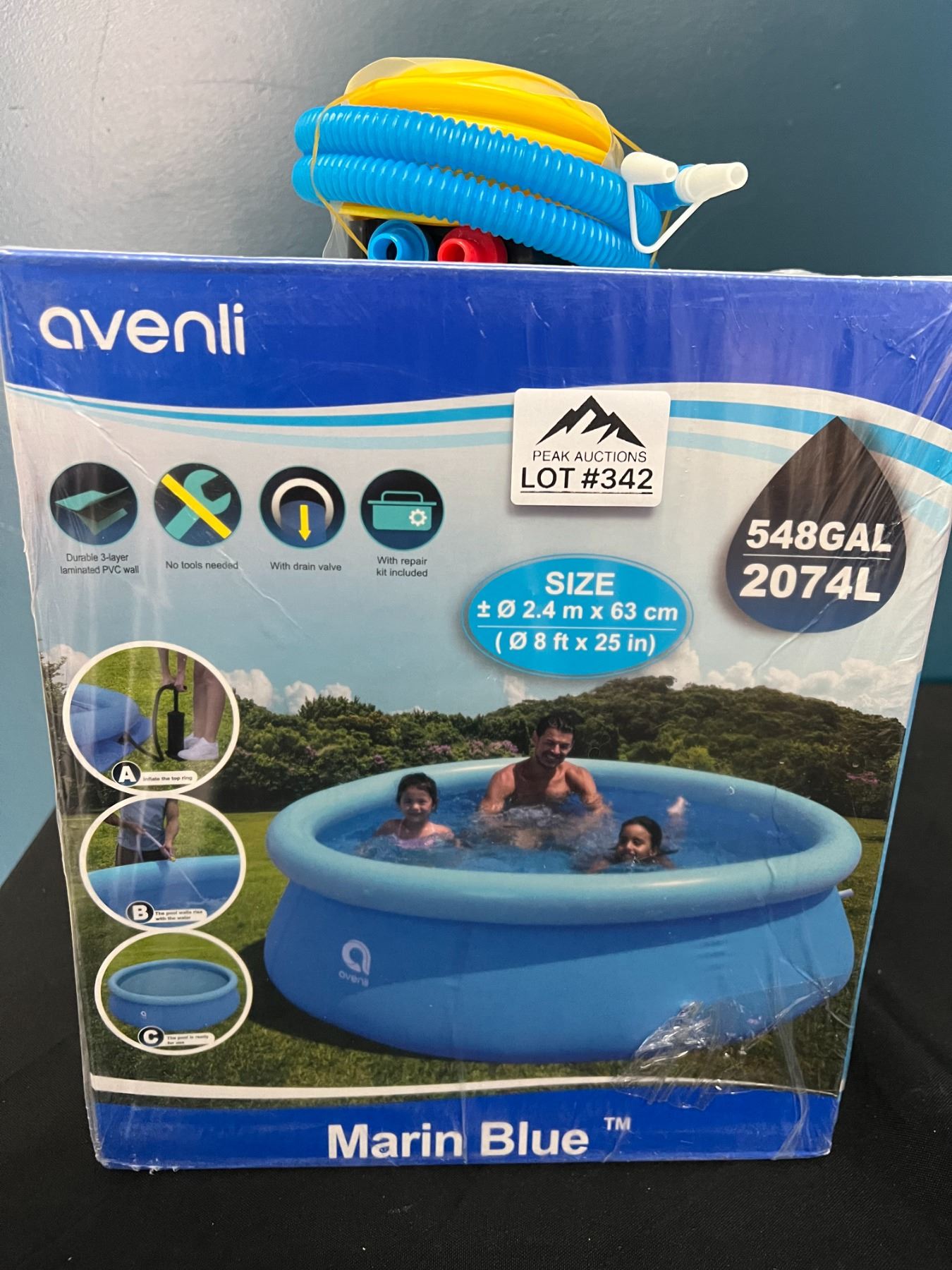 *NEW* Lot of 1 Avenli 8ft Inflatable Swimming Pool