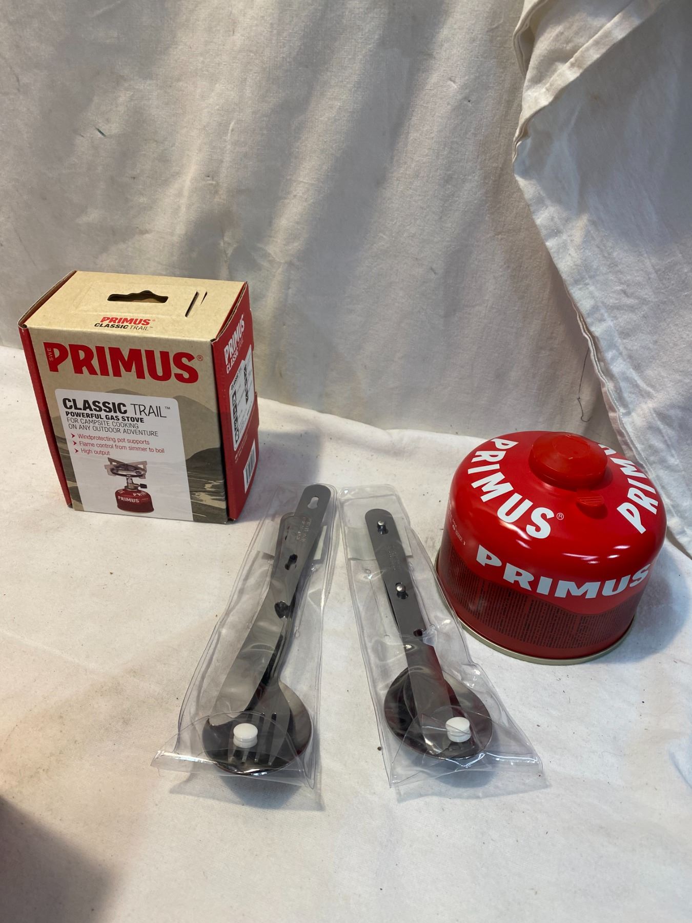 New Primus classic trail gas stove and new cutlery