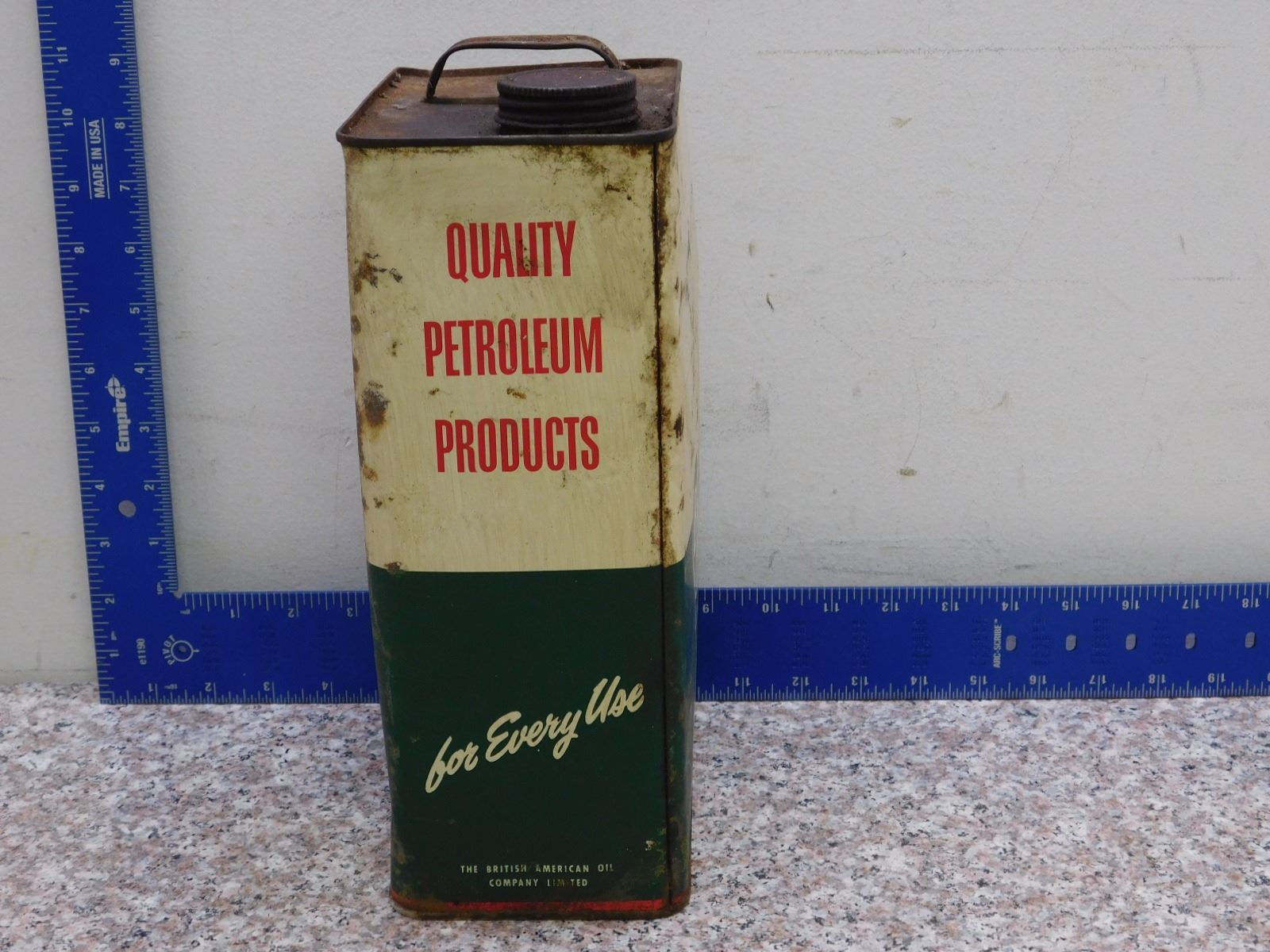 BA British American 1 Gallon Oil Can Petrol