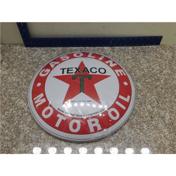 Texaco Round Tin Sign Modern 16"