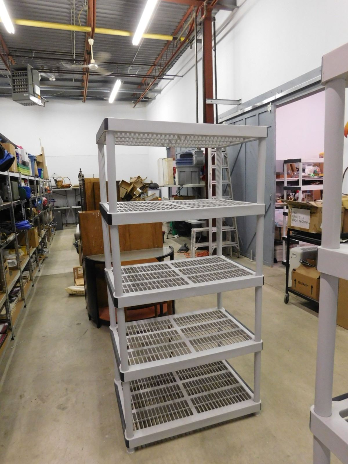 Plastic 5-Shelf Unit 6ft tall 3ft wide 2ft deep. Adjustable Storage