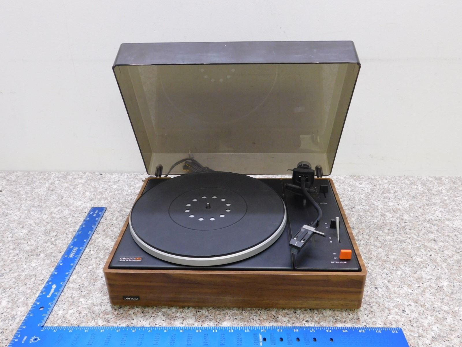 Vintage Turntable Record Player Lenco L62 Made in Switzerland WORKS
