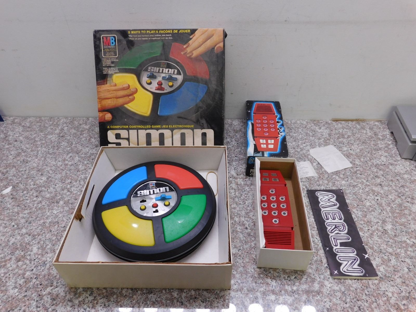 Vintage Lot of 2 Simon Boxed Merlin Boxed Untested Games