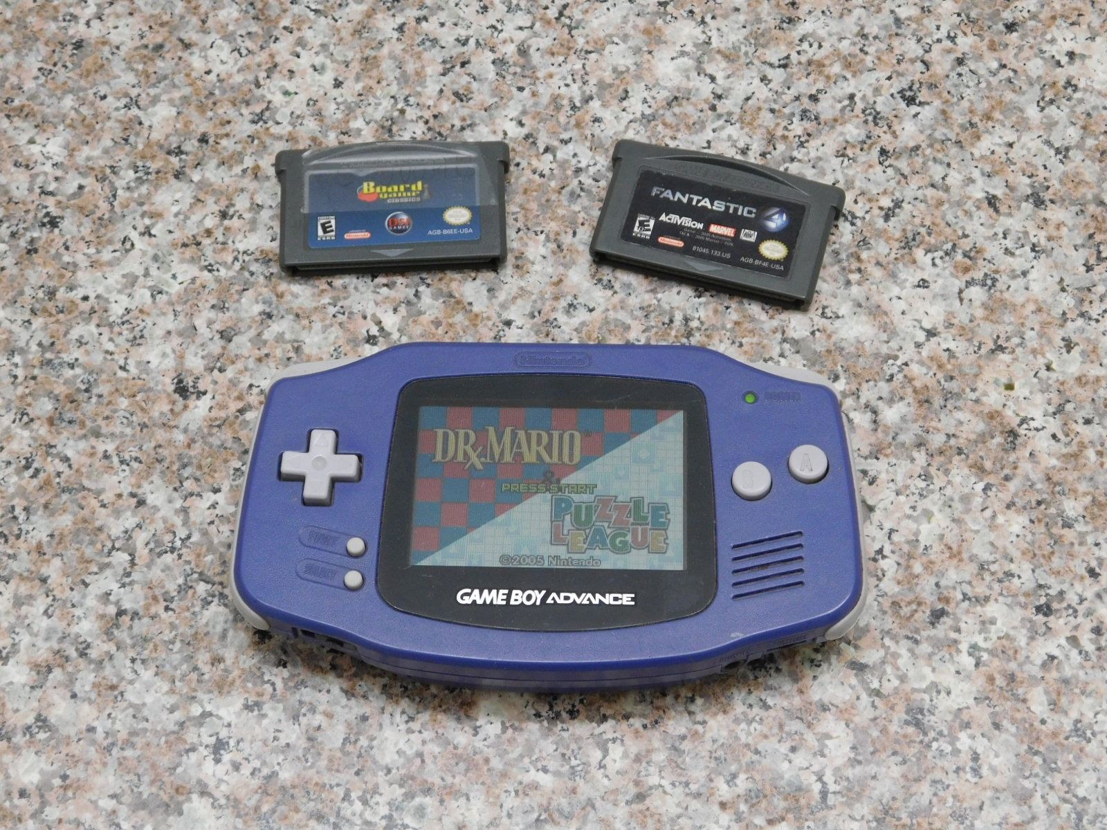 Gameboy Advance Solid Purple + 3 games, Dr Mario Fantastic 4 Board Game ...