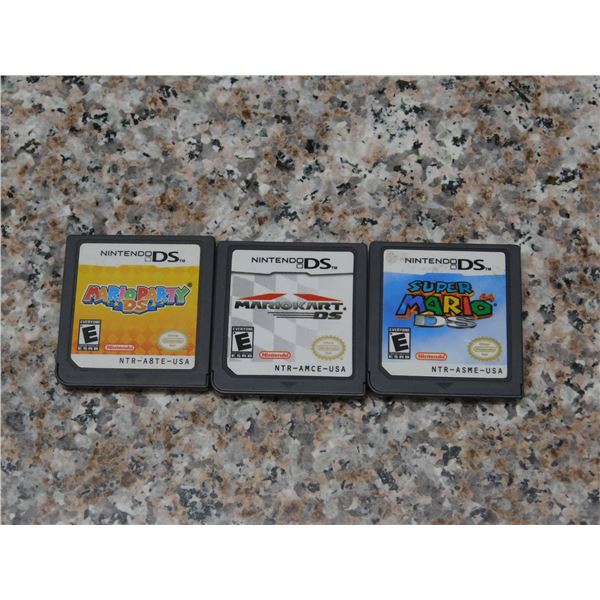 Lot of 3 Mario Nintendo DS Games Super Mario DS Mario Kart and Mario ...