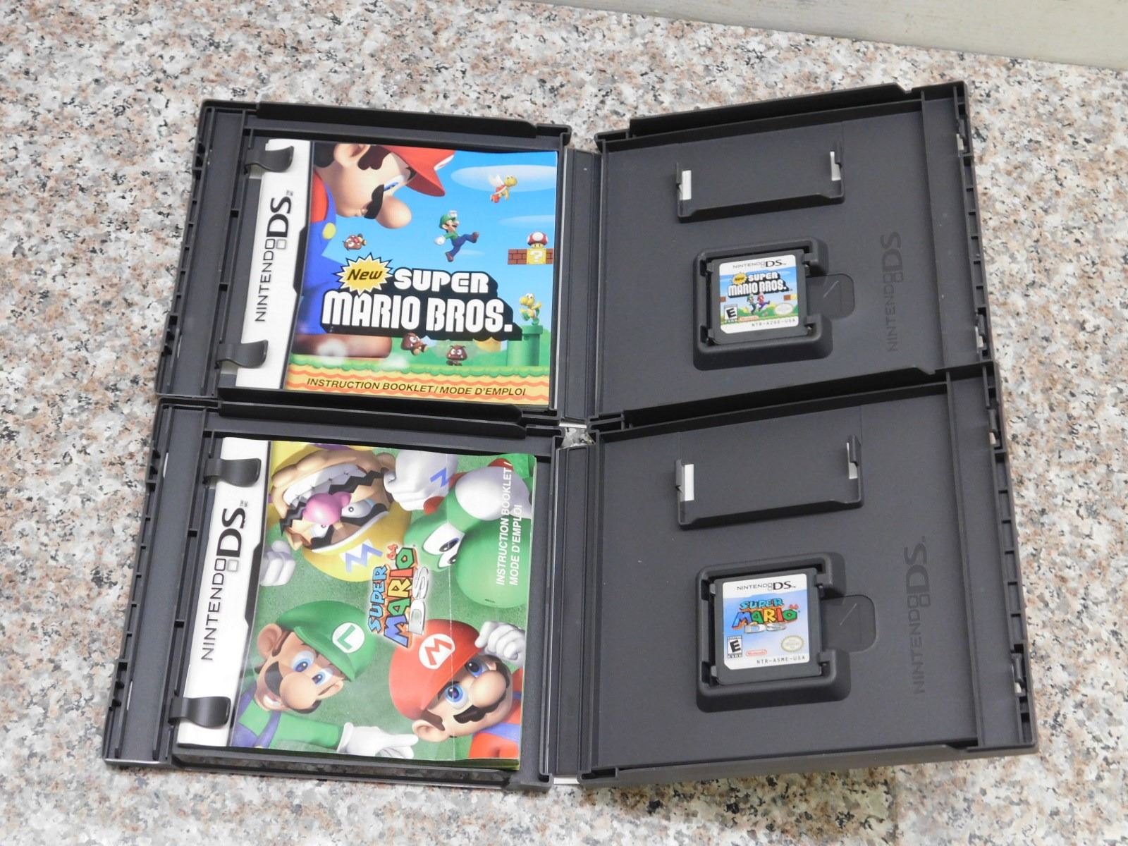 Nintendo DS Super Mario Bros and Super Mario DS Games + Cases and Manuals