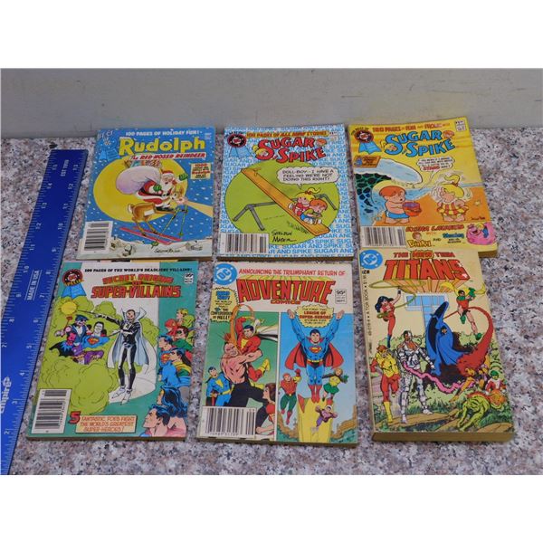 Lot of 6 DC Superhero Digest Pocket Books Sugar & Spike Rudolph
