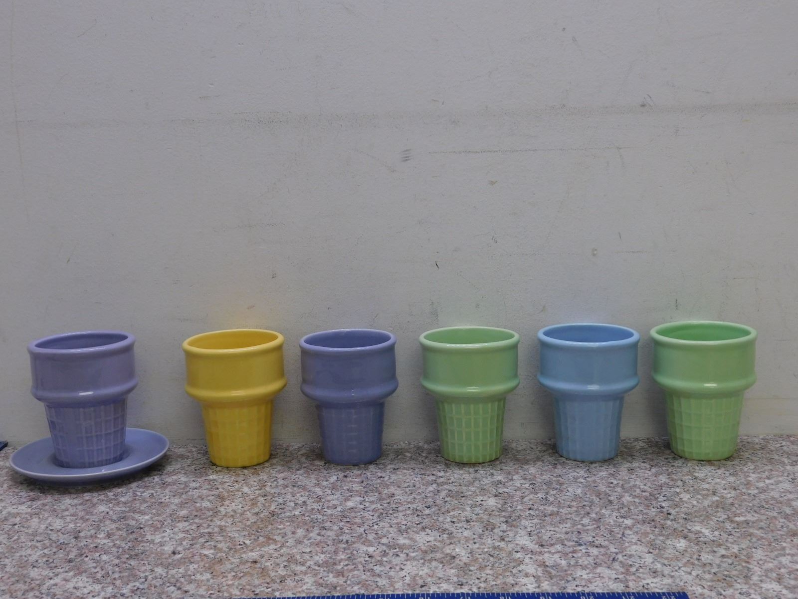 Lot of 6 Ceramic Ice Cream Cone Bowls Cups Joshua Maxwell Studio and ...