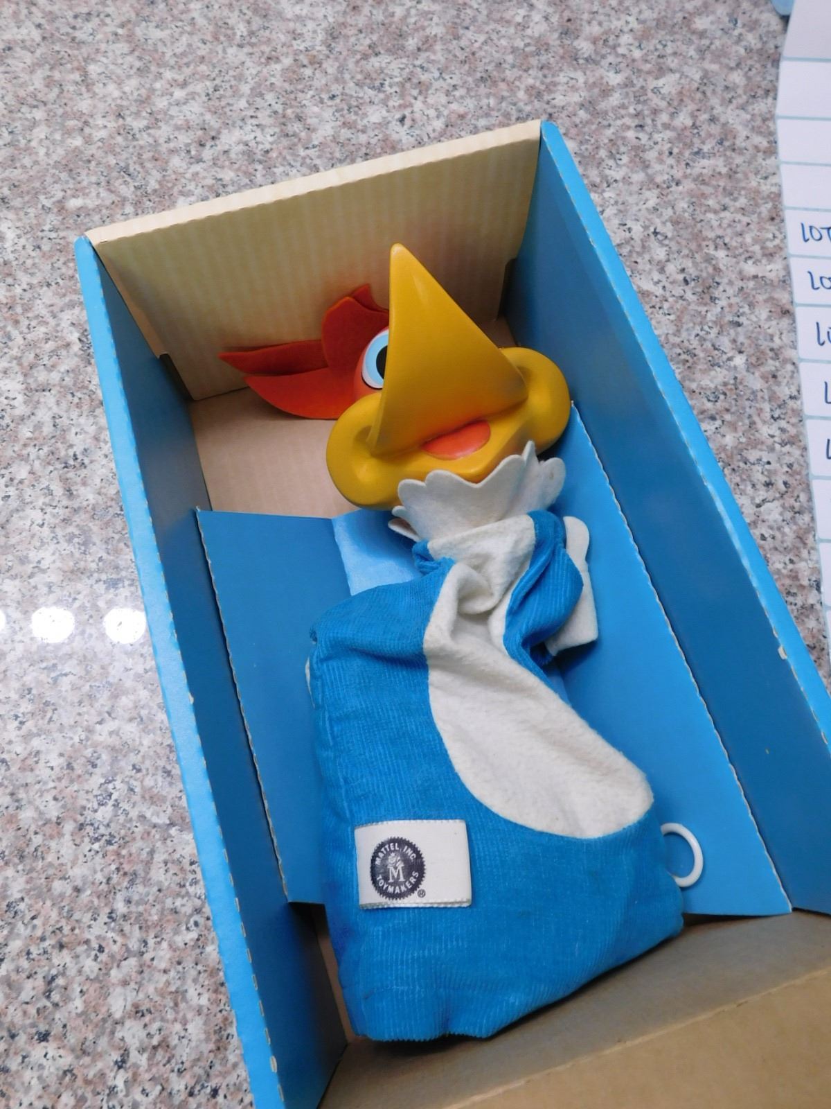 Talking Woody Woodpecker Hand Puppet WITH BOX Mattel Dee Cee 1963