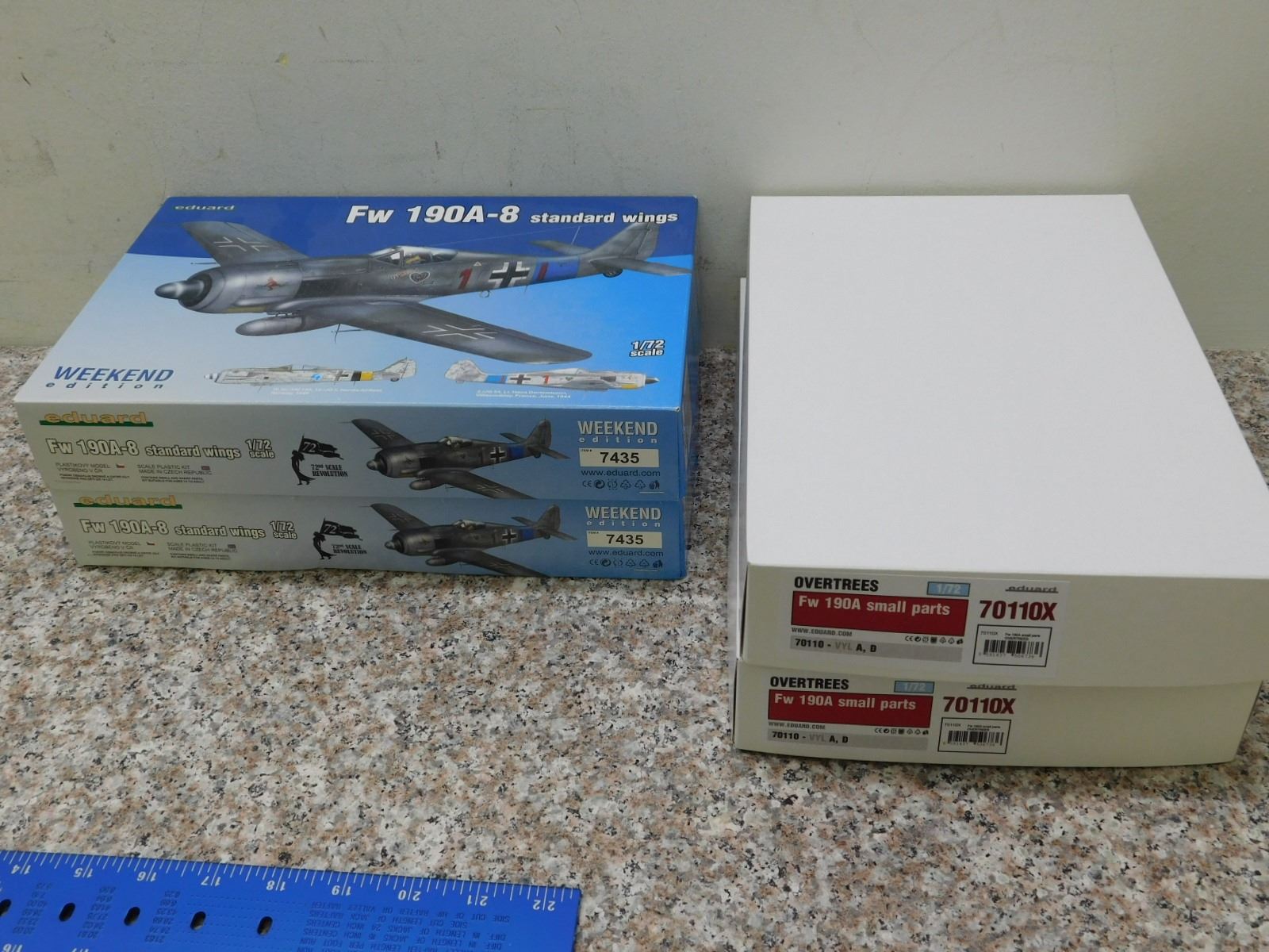 Lot of 4 Overtrees FW 190A Small Parts + FW 190A-8 Eduard Aircraft ...