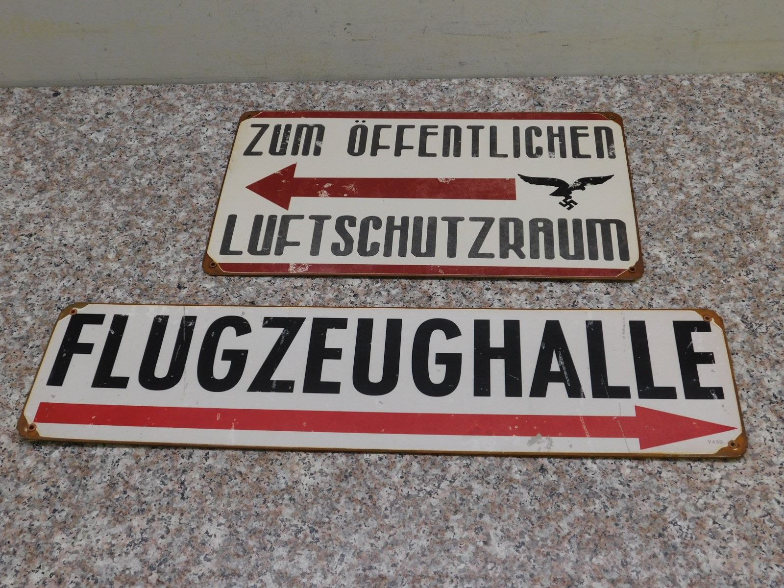 Lot of 2 Tin Signs German WWII Reproduction