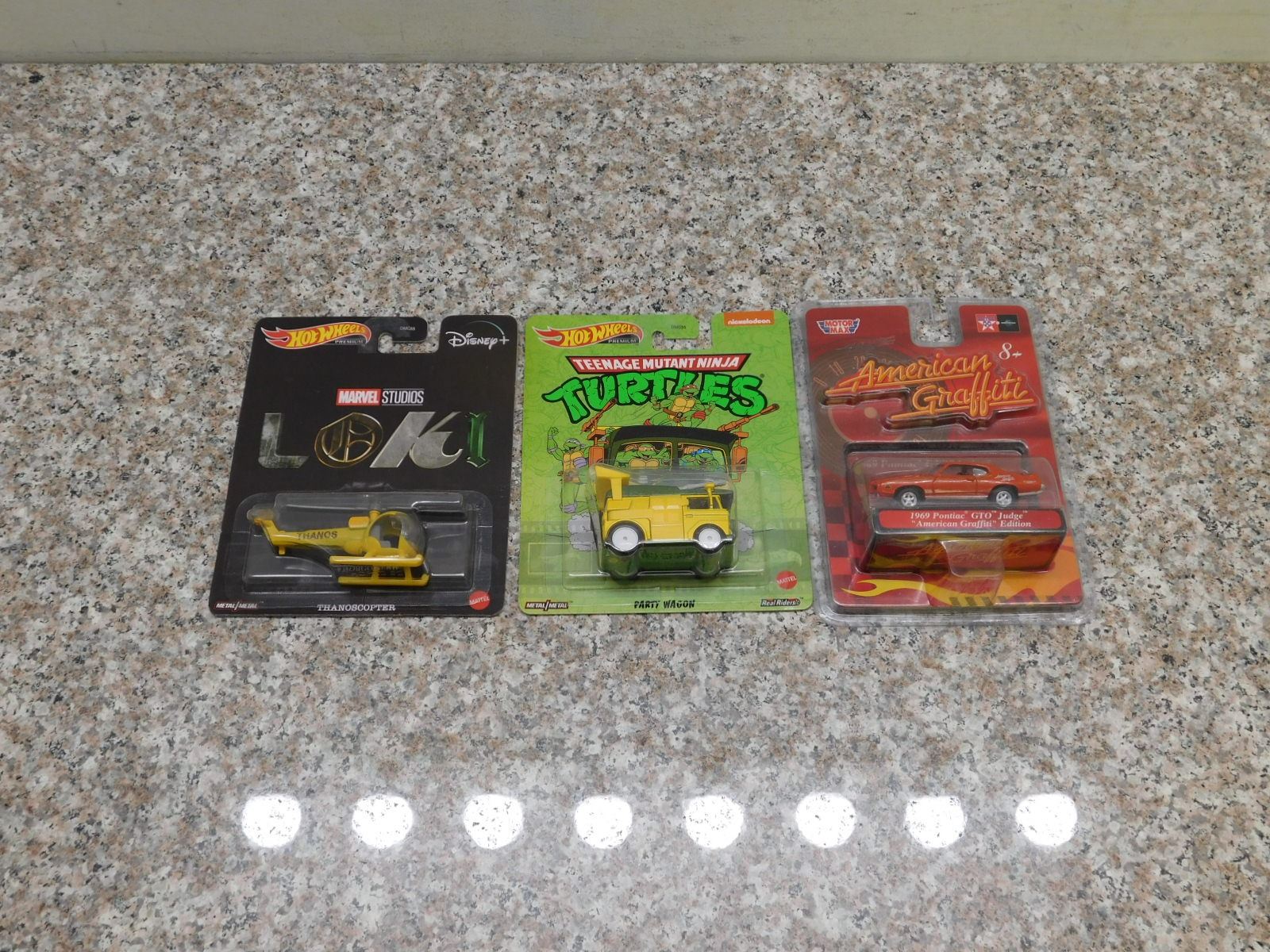 Lot of 3 Hotwheels TMNT American Graffiti Loki all NEW