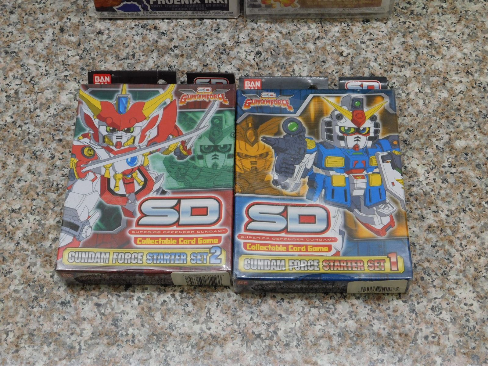 Lot of 4 Gundam Collectible Card Game SD Packs and 2 Funko Pops ...