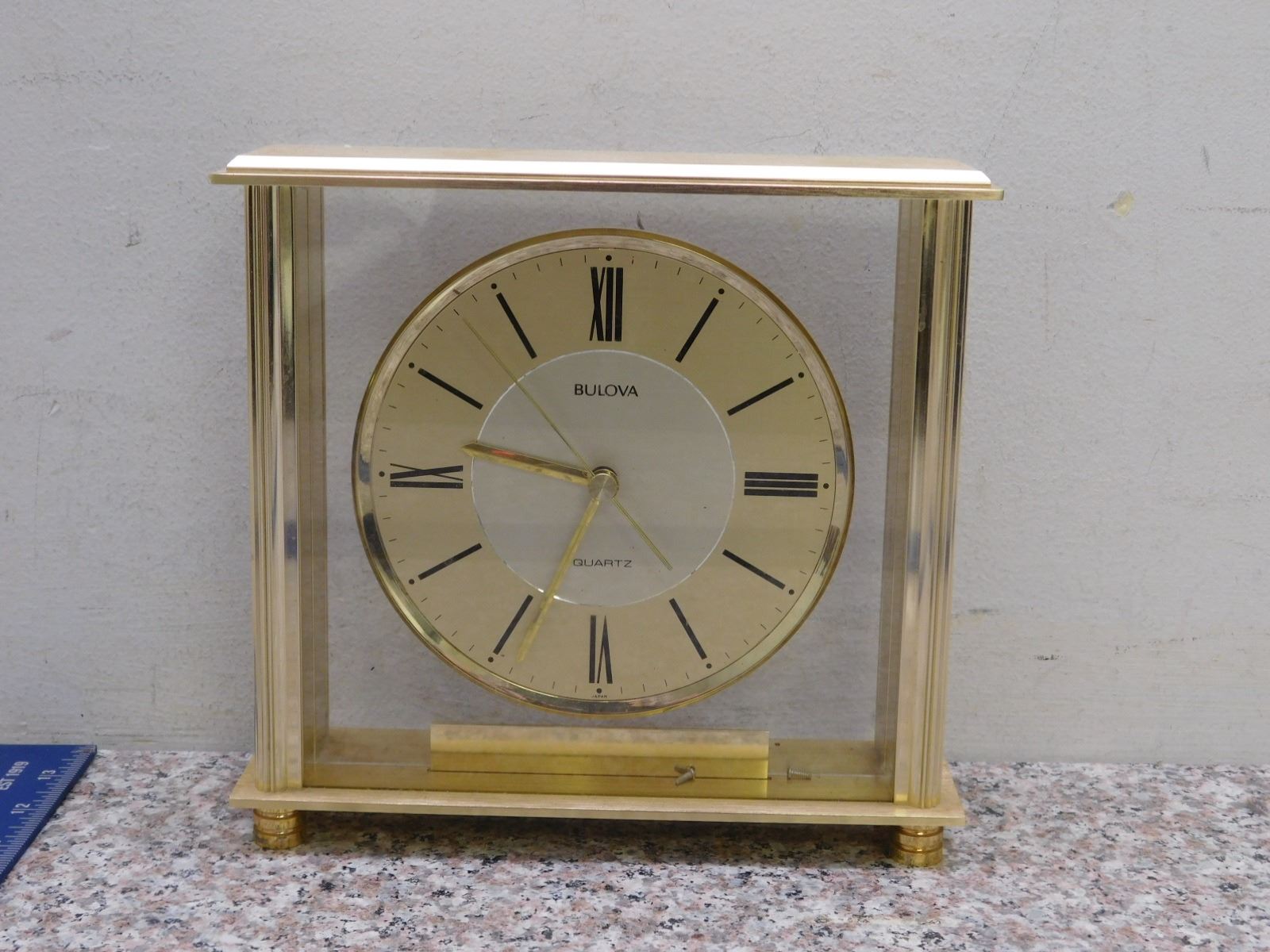 Bulova Quartz Mantle Clock Gold Color B1700 Grand Prix