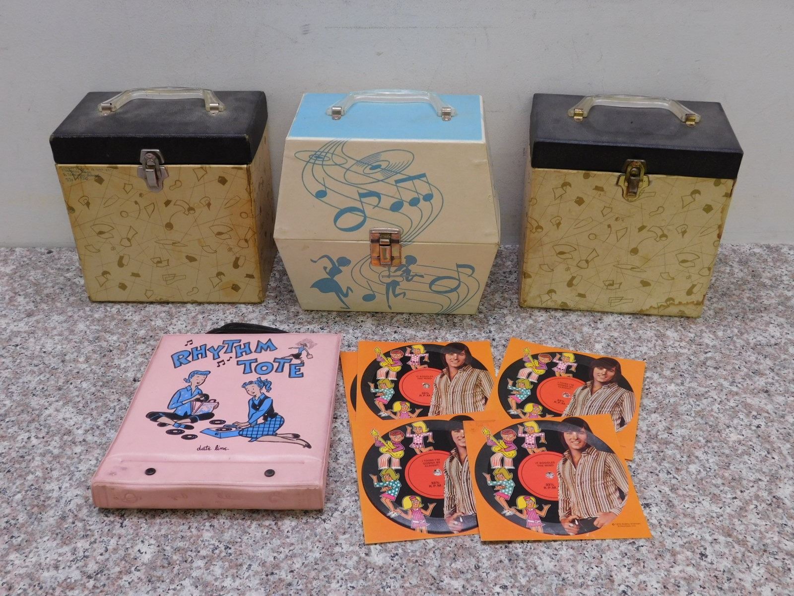 Lot of 4 Record Carry Cases Storage Cases for 45s Rhythm Tote + Extra