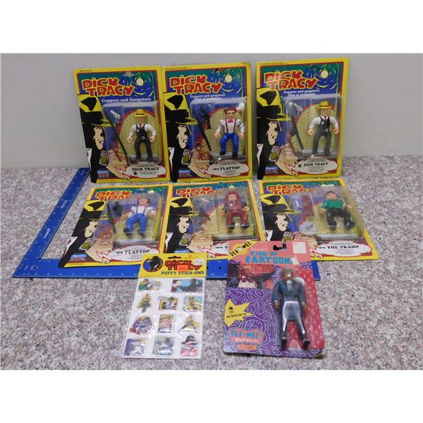Lot of 6 Dick Tracy Figures Puffy Stickers Pee Wee Herman NEW OLD STOCK ...