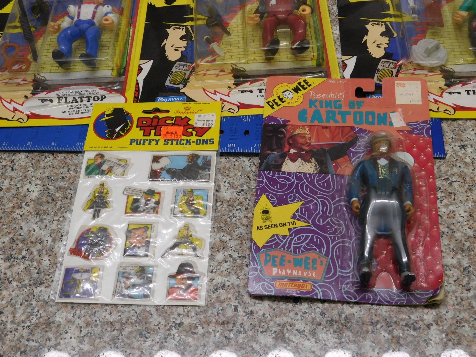 Lot of 6 Dick Tracy Figures Puffy Stickers Pee Wee Herman NEW OLD STOCK ...