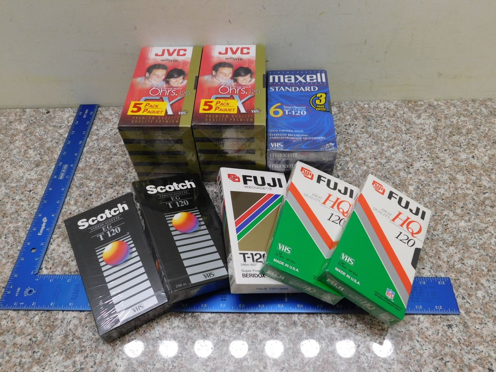 Lot of 18 Sealed Blank VHS Tapes JVC Maxell Fuji Scotch