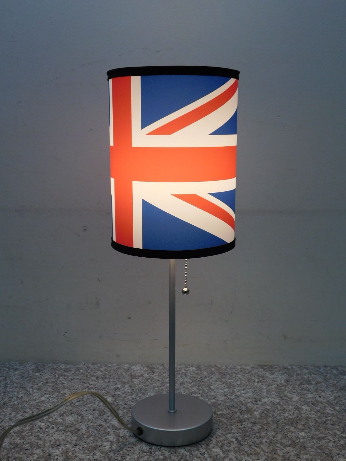 United Kingdom Flag Desk Lamp Small Pull String Switch Metal Base Punk ...