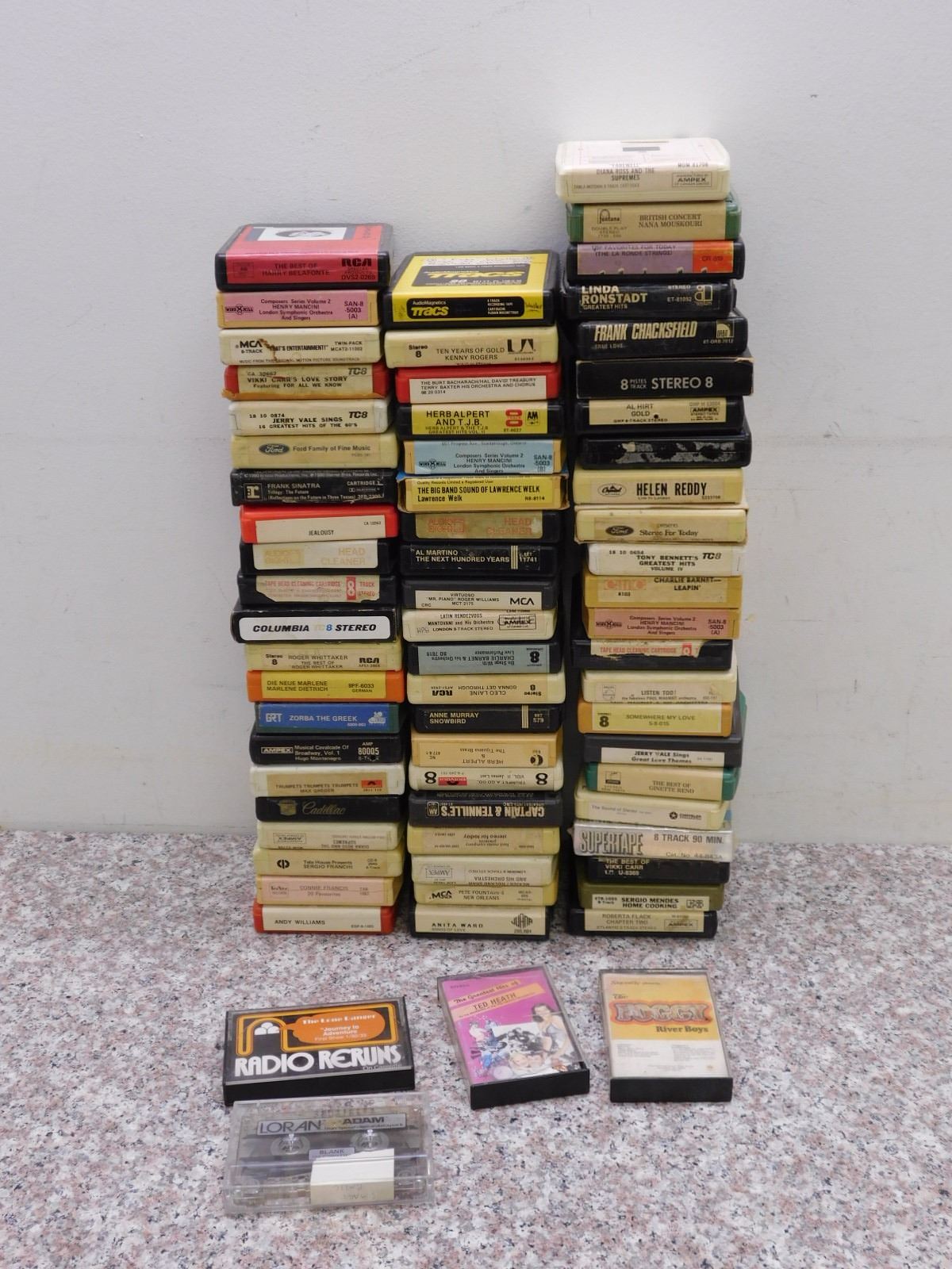 Lot of 8-Track Tapes and 4 Cassette Tapes Frank Sinatra Vikki Carr ...