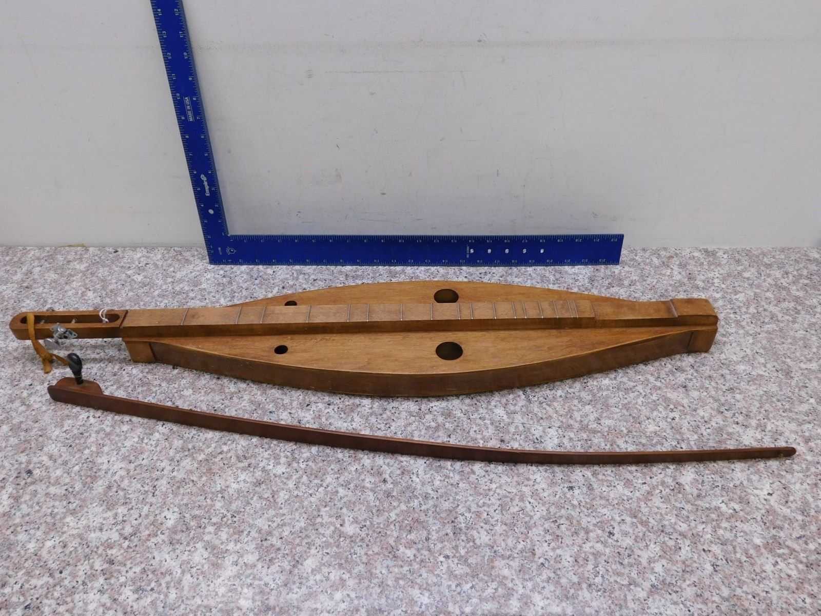 3-String Dulcimer Instrument Wooden Folk Music Art With Bow
