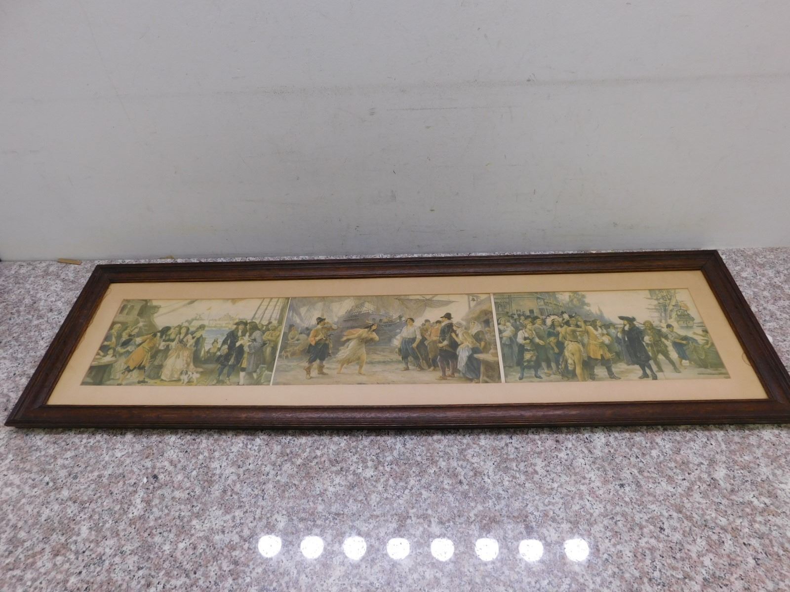 Framed 3-Print Fine Art The Landing of William Penn, Pocahontas Captain ...