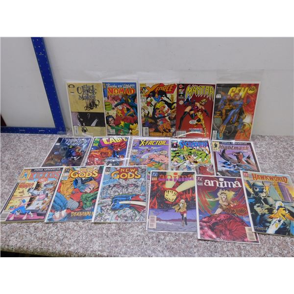Lot of 27 Comics Marvel DC New Gods, Anima, Mantra, X-Force, Nomad Etc