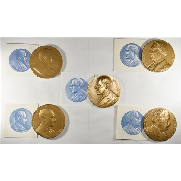 (5) PRESIDENTIAL BRONZE MEDALS W/ HIGH RELIEF