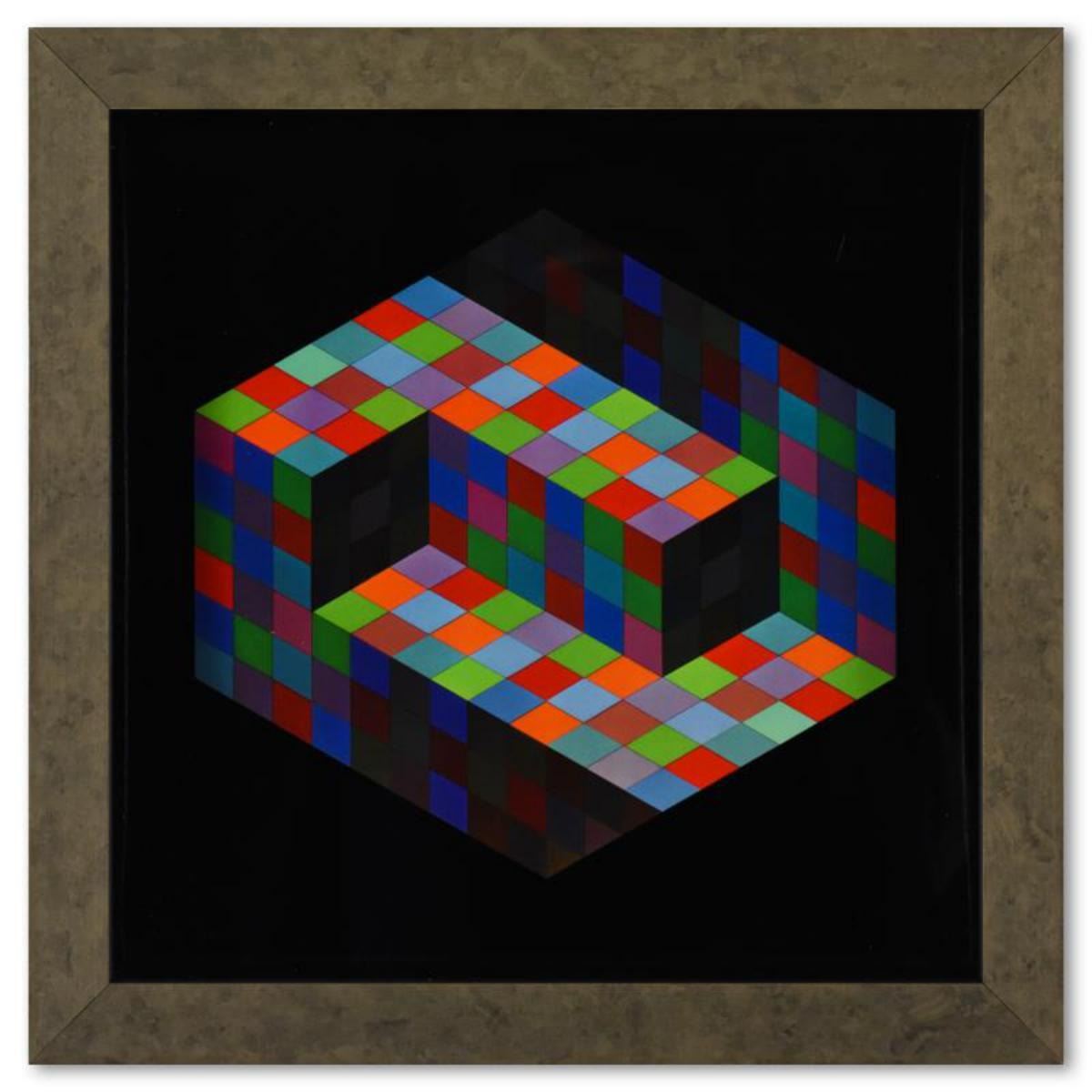 Victor Vasarely (1908-1997), "Gestalt de la serie Hommage A L'Hexagone ...