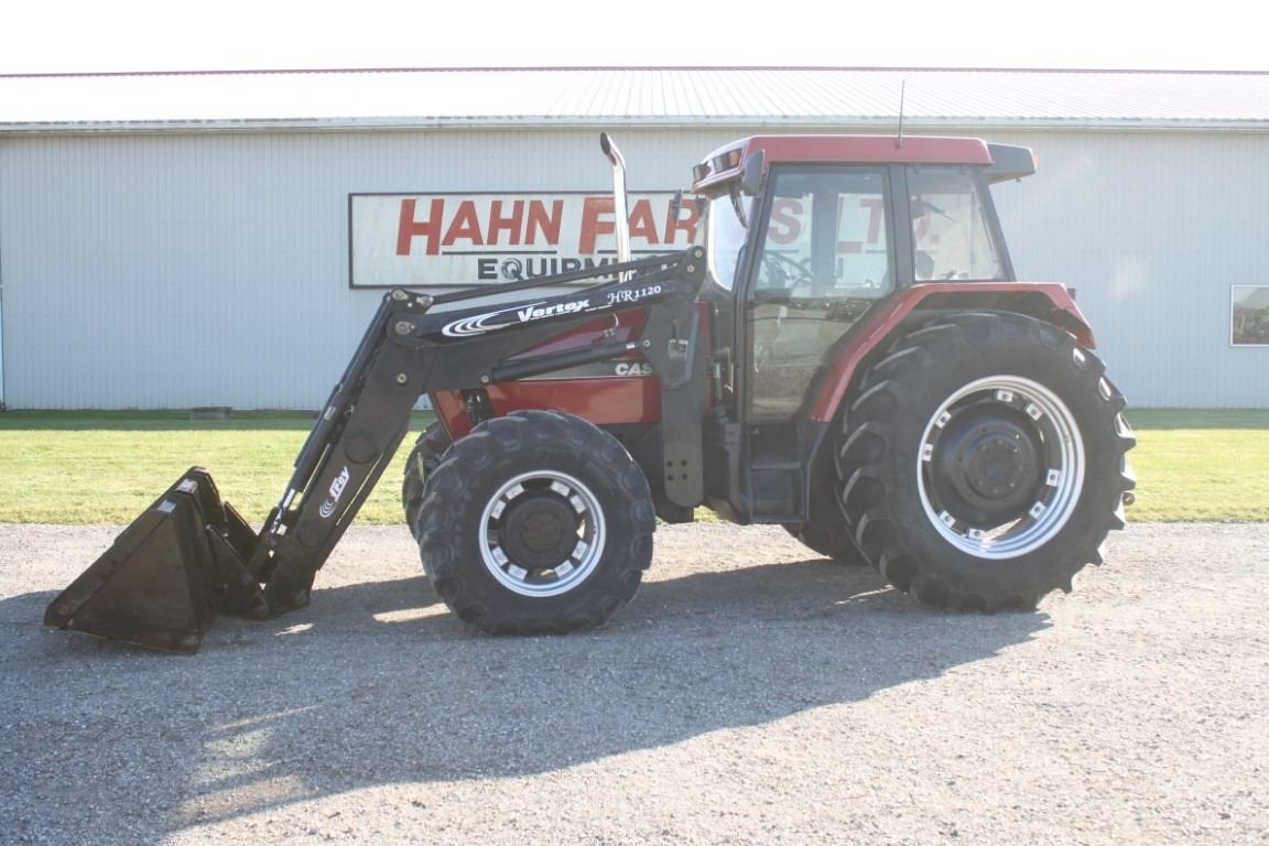 CIH 5240 4wd tractor, cab, air, Frey HR1120 SL high reach loader, JD ...