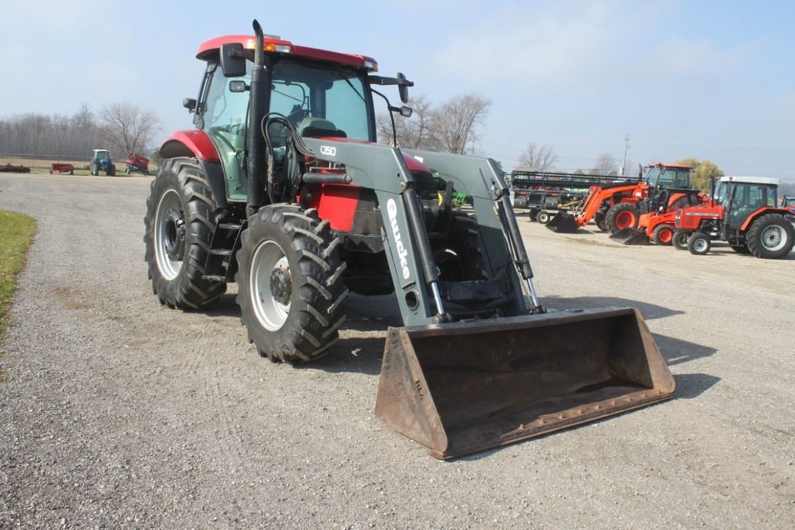 CIH MXU 110 4wd tractor, cab, air, Alo Q50 loader, 18.4x38, rear wheel ...
