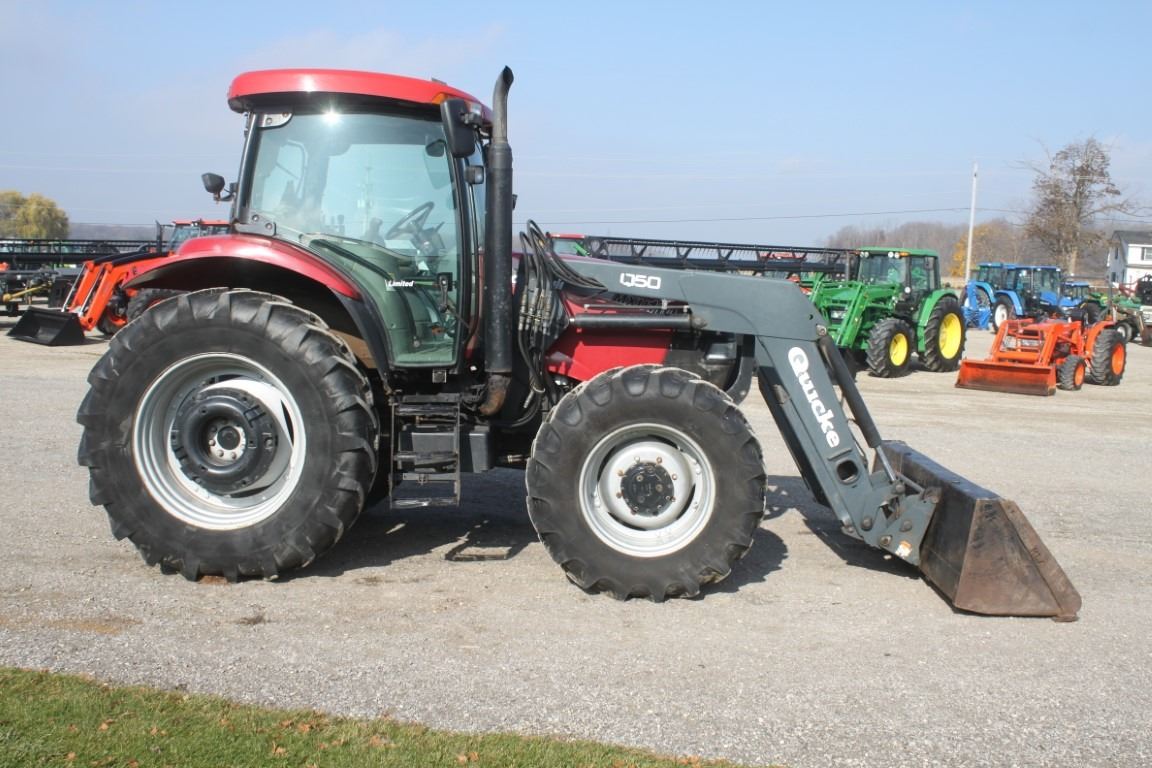 CIH MXU 110 4wd tractor, cab, air, Alo Q50 loader, 18.4x38, rear wheel ...