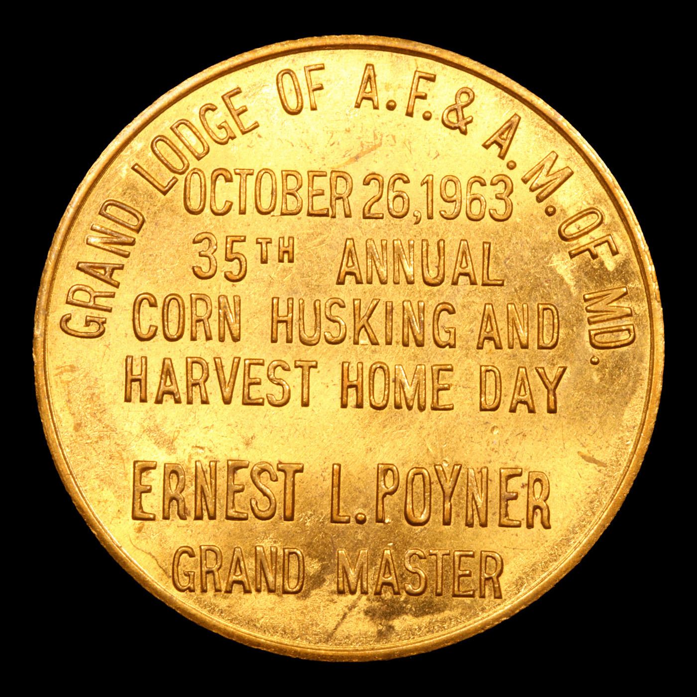 1963 bonnie blink corn husking 35th anniversary Masonic Medal Grades ...