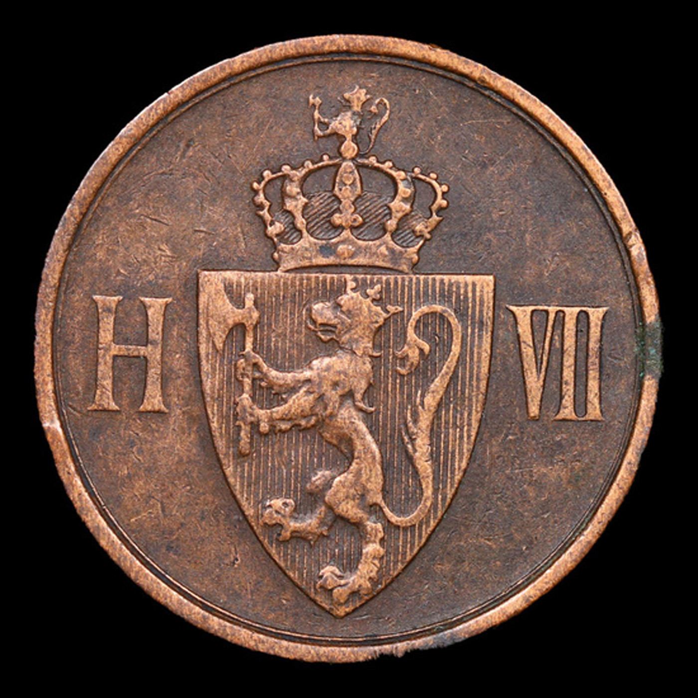 1907 Norway 2 Ore 2o KM-362 Grades xf