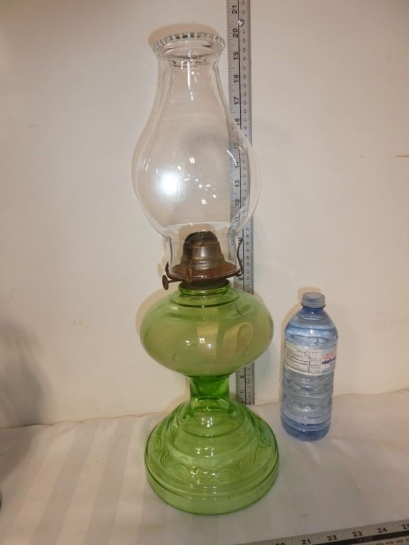 Antique Radium Glass Oil Lamp