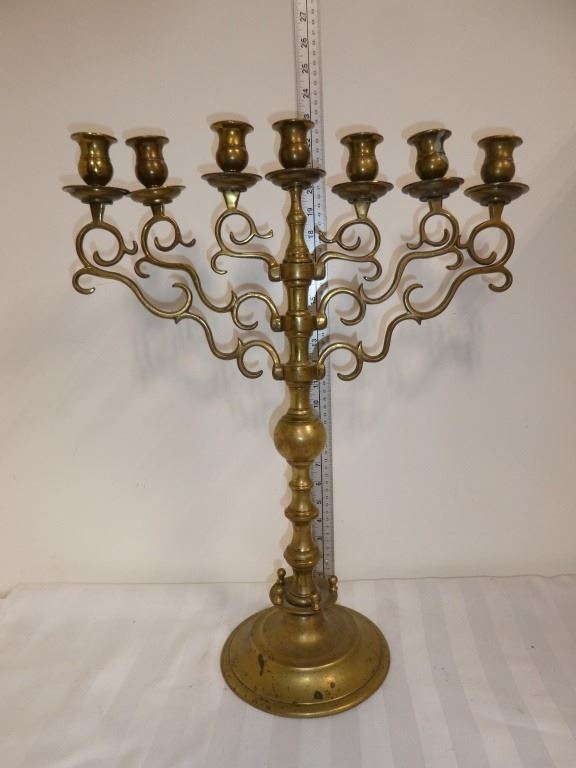 Vintage Brass 6 Arm Candelabra