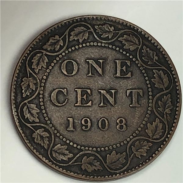 Canadian Large Cent 1908 VF+