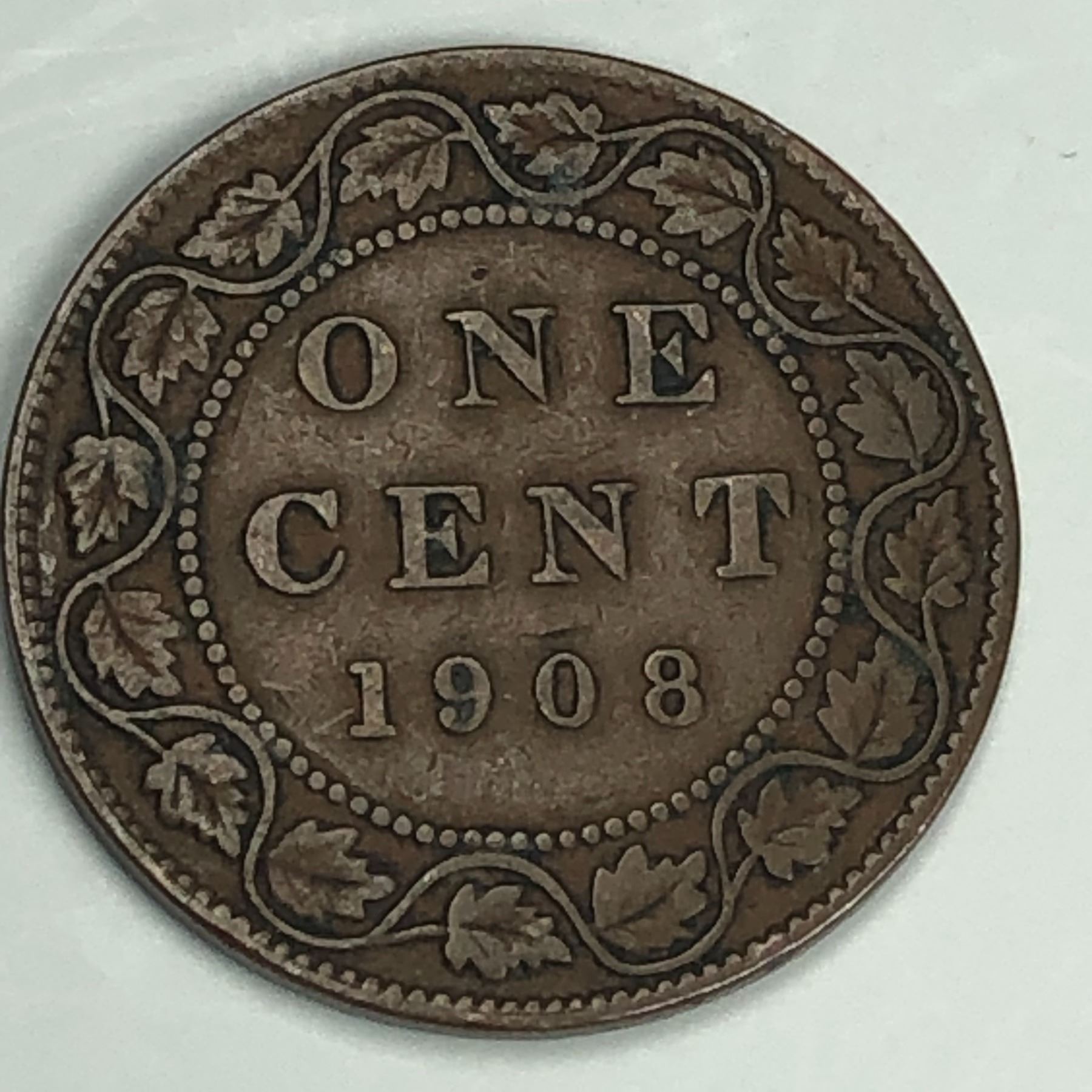 Canadian Large Cent 1908 VF