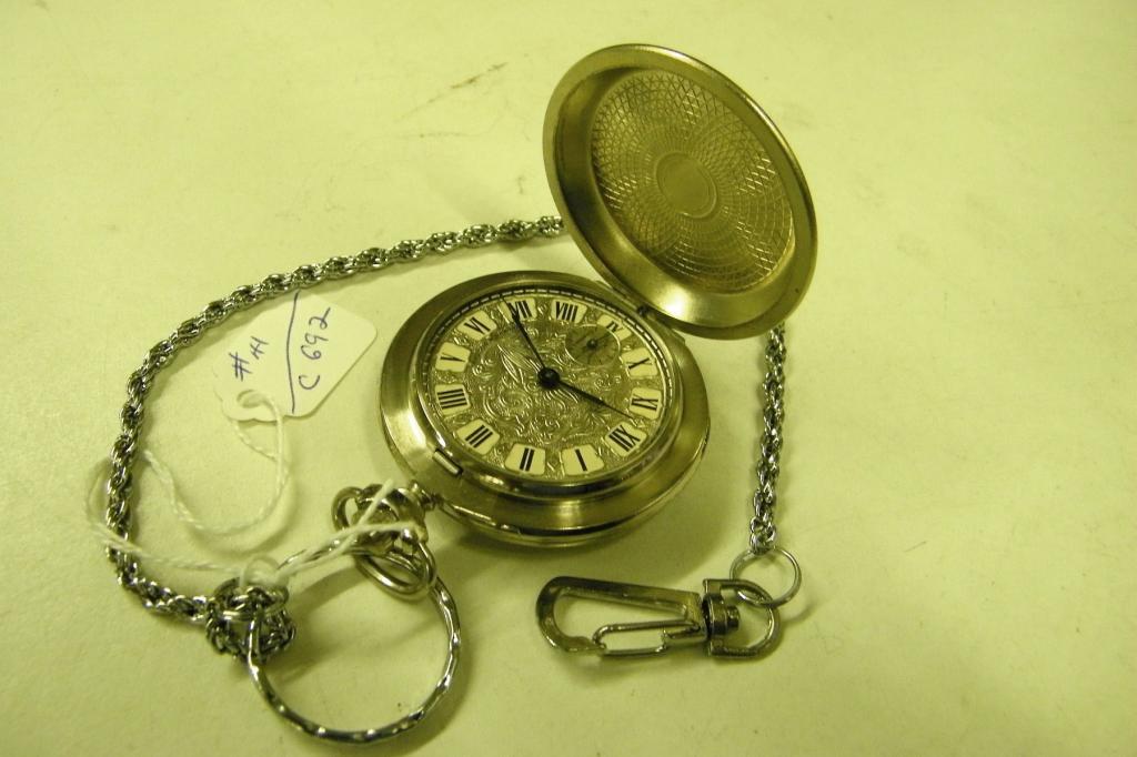 Russian Pocket Watch CCCP w/Chain-FOB