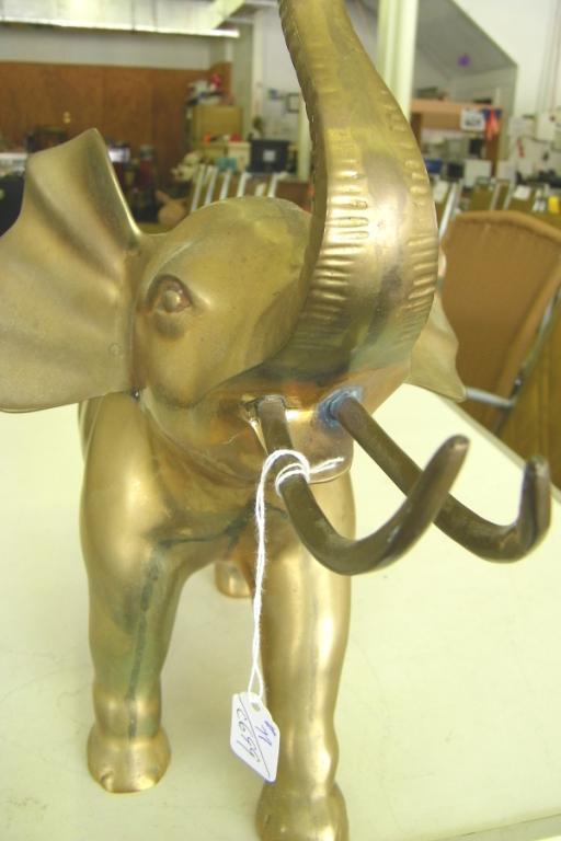 Large Brass Elephant 14" H x 16" W