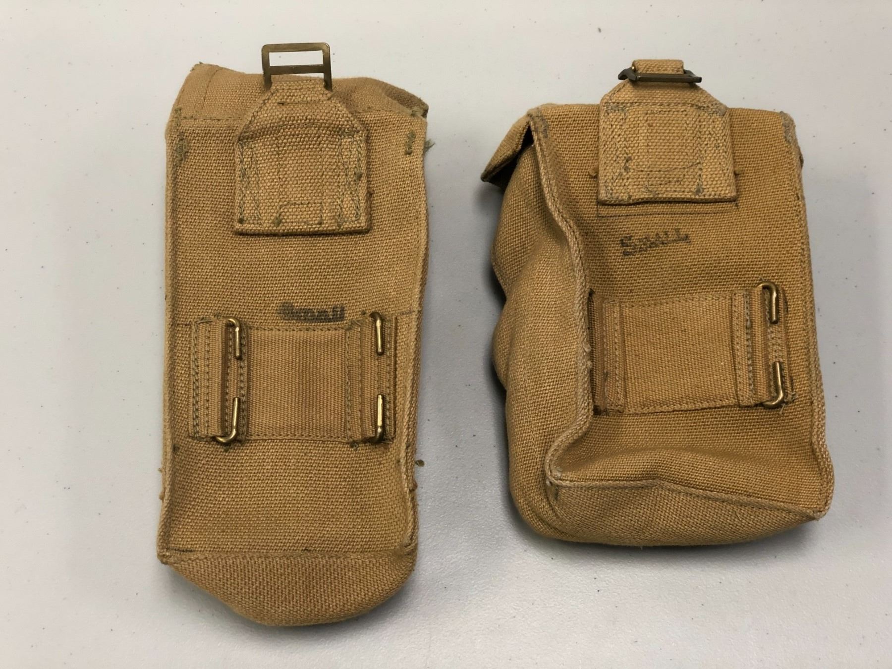Pair of 1942 Canadian WW2 P37 ammunition universal pouches (excellent ...