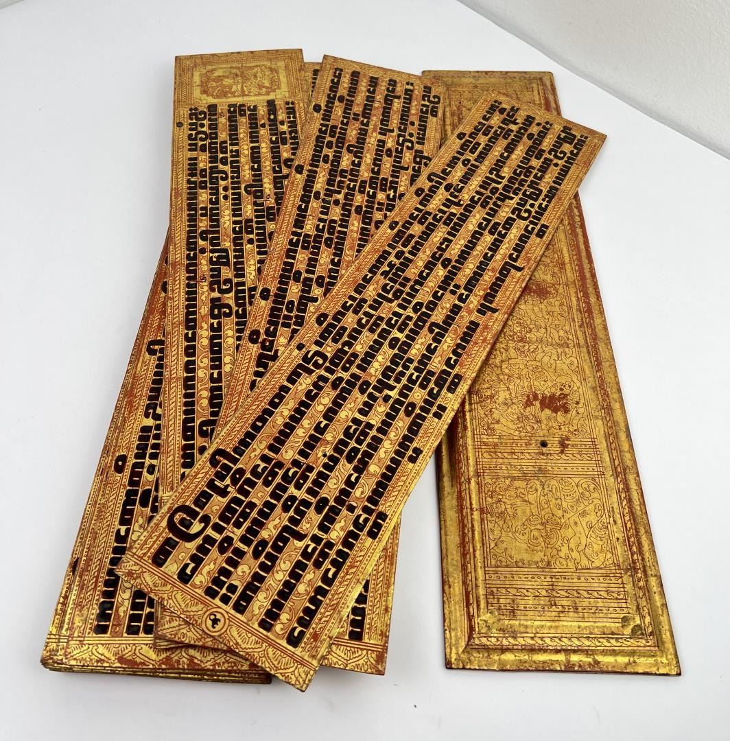 Antique Burmese Myanmar Pali Palm Leaf Bible