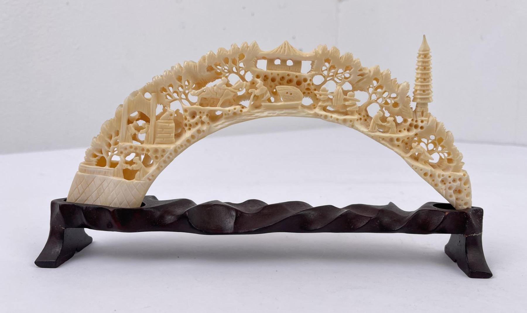 Antique Chinese Carved Boar Tusk