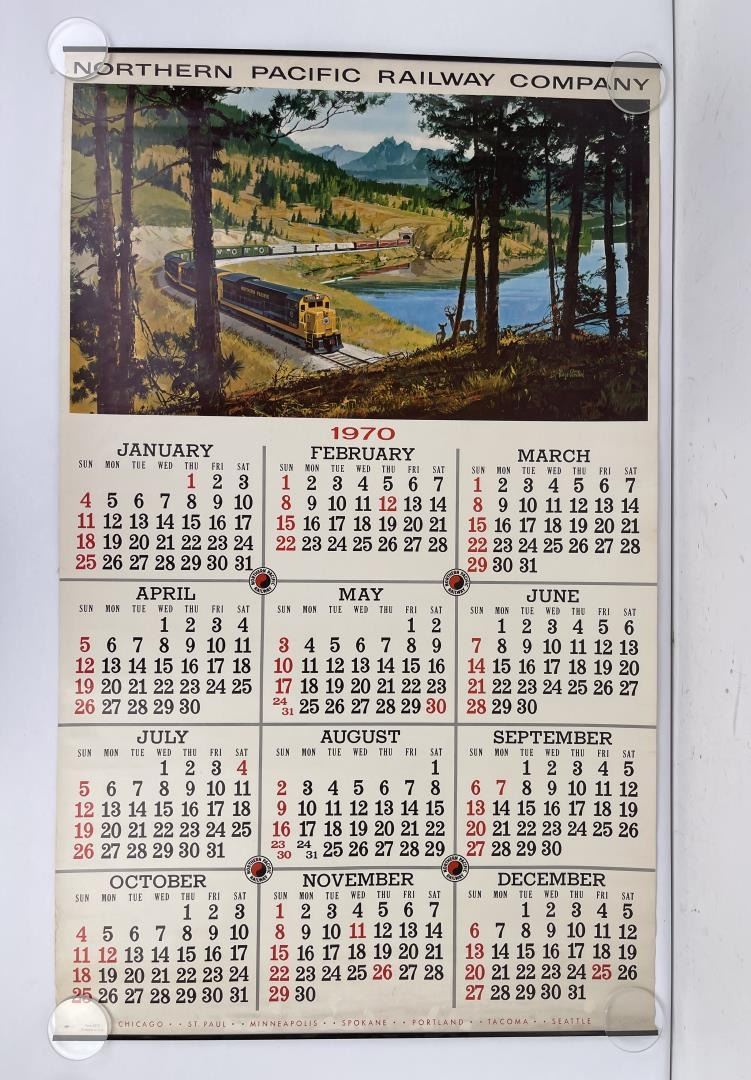 Northern Pacific Railroad 1970 Calendar