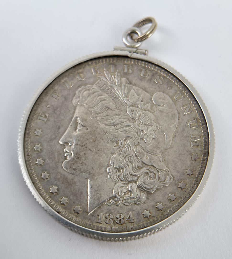 1884 Morgan Silver Dollar Necklace Pendant