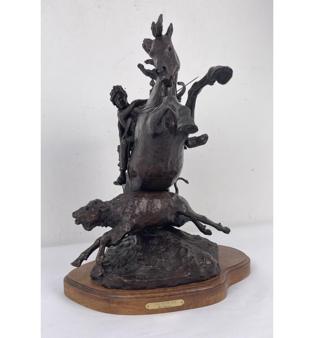 Bob Scriver 'Calf In The Way' Bronze Montana