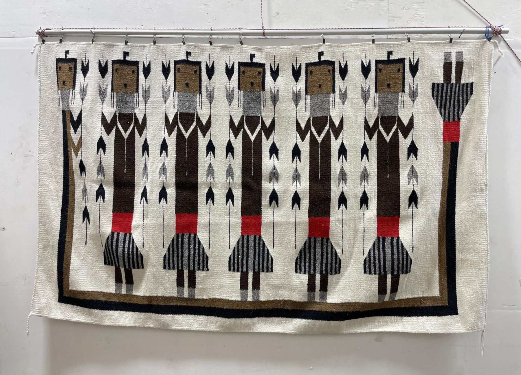 Navajo Indian 6 Figure Yei Dancer Rug