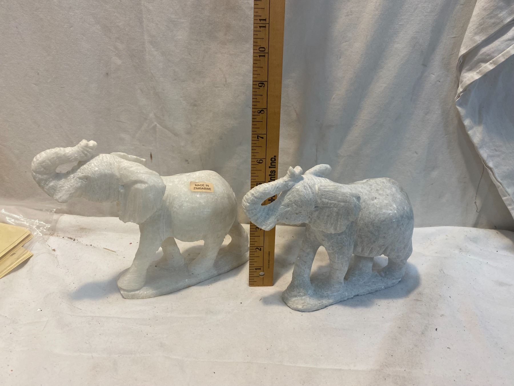 Pair of elephants carved
